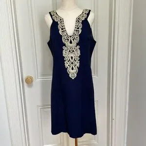 Lilly Pulitzer | Dresses | Lilly Pulitzer Navy Mini Dress With Cream ...
